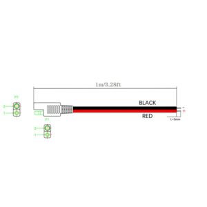 LIXINTIAN 14AWG SAE Connector Extension Cable, SAE Quick Connector Disconnect Plug SAE Automotive Extension Cable, Solar Panel SAE Plug (1m/3.28ft)