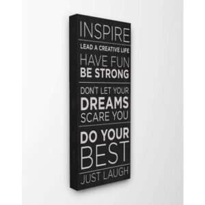 stupell industries inspire family home inspirational word black and white design oversized stretched canvas wall art by sd graphics studio, 13 x 1.5 x 30, multi-color