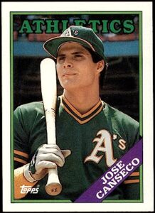 1988 topps # 370 jose canseco oakland athletics (baseball card) nm/mt athletics