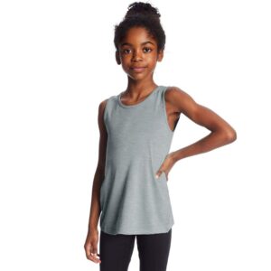 c9 champion girls performance tank yoga shirt, shale tile gray heather, small us