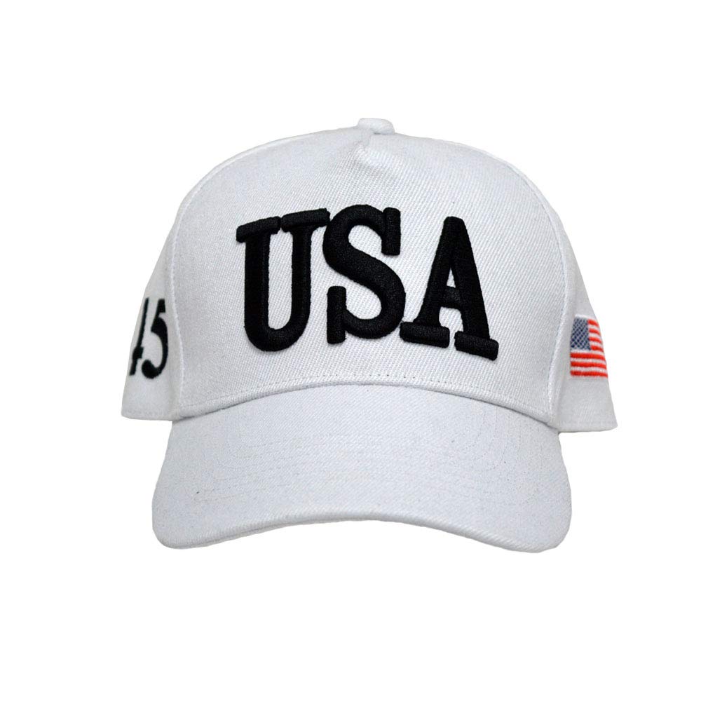 TTD Keep America Great 2020, 45th President Donald Trump USA Cap / Flag, White, Medium