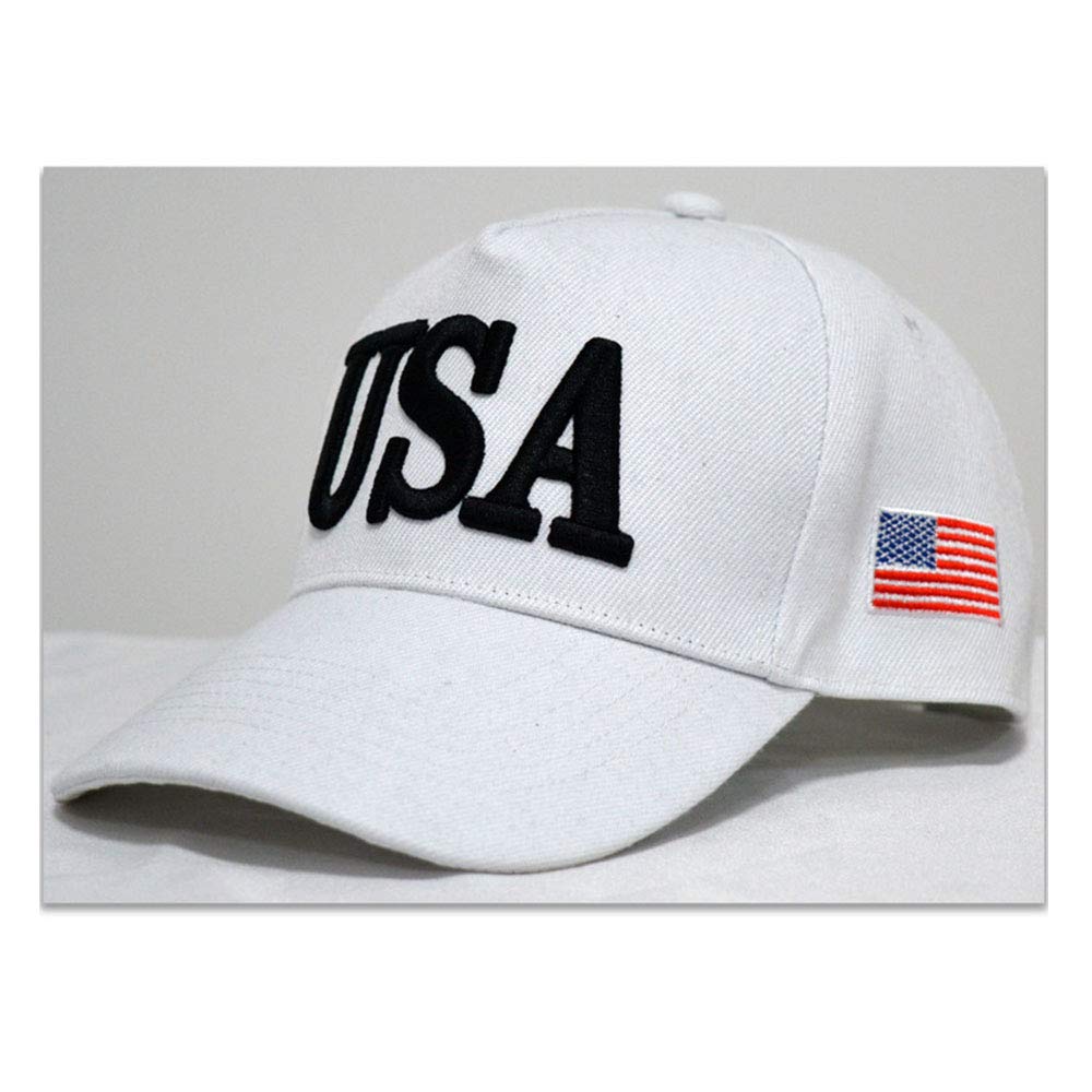 TTD Keep America Great 2020, 45th President Donald Trump USA Cap / Flag, White, Medium