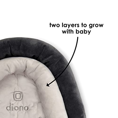 Diono Cuddle Soft 2-in-1 Head Support, Comforting Head and Body Support for Babies, Converts depending on Infants Size, Gray/Artic