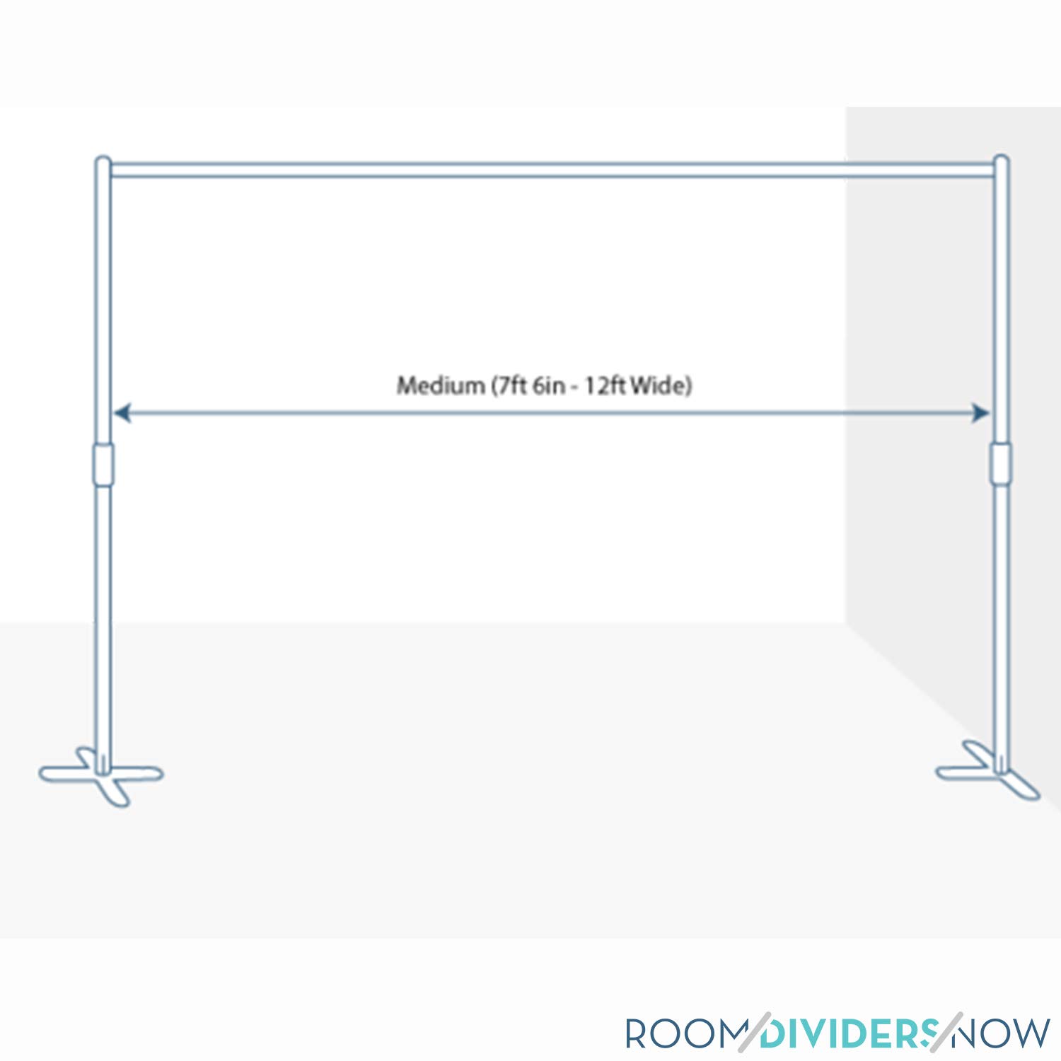 Room/Dividers/Now End2End Divider Stands - Sizes from 4ft to 48ft Wide, Black, Silver, White (Silver, 7ft 6in to 12ft)