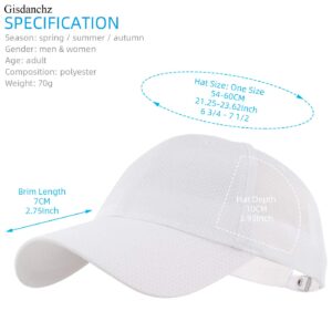 Gisdanchz Ball Caps for Men Cooling Hat Outdoor Runner Cycling Cap Mesh Golf Hats Trucker Hat Mens Womens Baseball Caps Low Profile Summer Cooling Hat for Men White