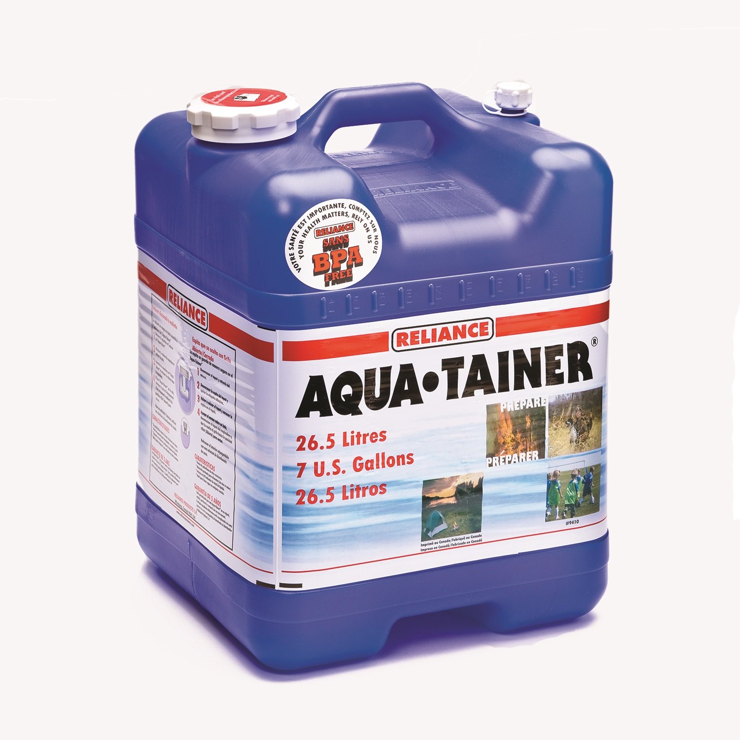 Reliance Products Aqua-Tainer 7 Gallon Rigid Water Container (Pack of 2)