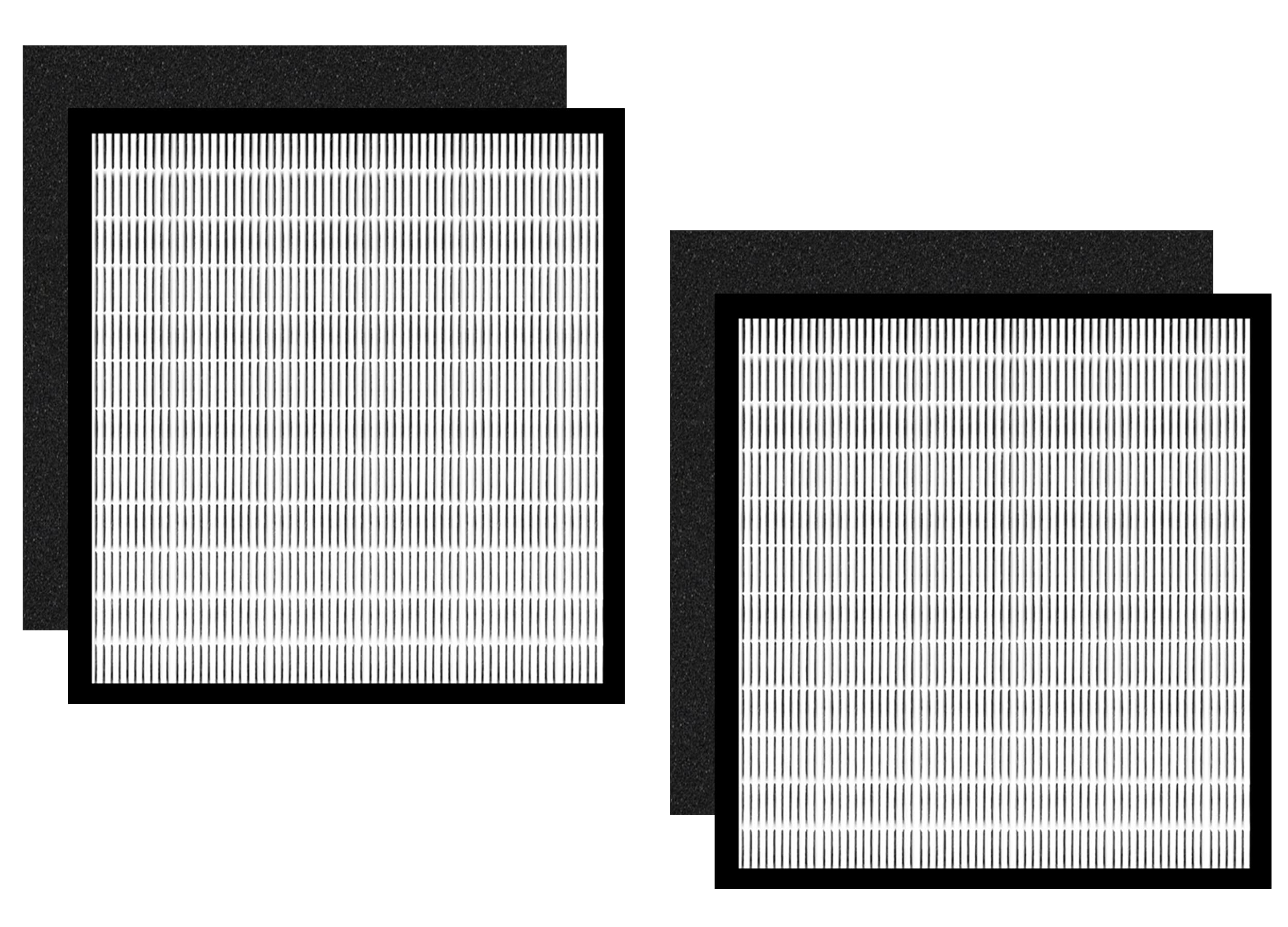 Gekufa Replacement Filter D Compatible with Idylis IAF-H-100D, IAP-10-280, 1AP10280, AC-2118, AC-2123 for Idylis Air Purifiers Include 2 HEPA Filters & 2 Carbon Filters