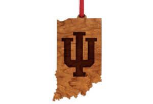 indiana university ncaa wooden ornament