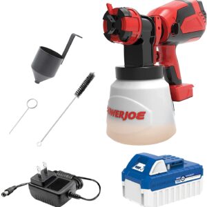 Sun Joe 24V-PS1 24-Volt IONMAX Cordless HVLP Handheld Paint Sprayer Kit, 3 Spray Patterns, W/ 4.0-Ah Battery + Charger