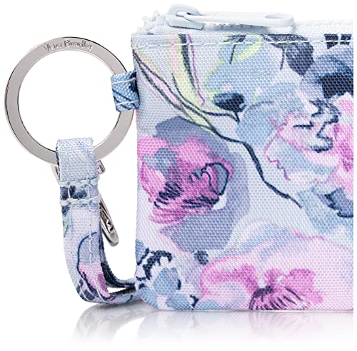 Vera Bradley Women's Recycled Lighten Up Reactive Zip ID Case and Lanyard Combo, Fresh-Cut Bouquet, One Size