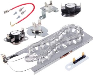 3387747 dryer heating element & 279816 thermostat kit & 279973 3392519 thermal cut-off fuse replacement compatible with kenmore, samsung, whirlpool, kitchenaid electric dryers and more