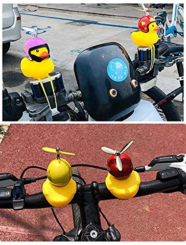 Duck Bike Bell, Kids Bike Horn, Cute Bicycle Lights Bell Squeeze Horns for Toddler Children Adults Cycling Motorcycle Yellow Duck Light Rubber Duck Helmet Toys