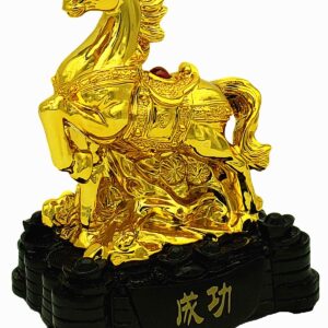 Betterdecor Feng Shui Gold Horse Statue Figurine Home Office Decoration for Good Luck (Horse)…