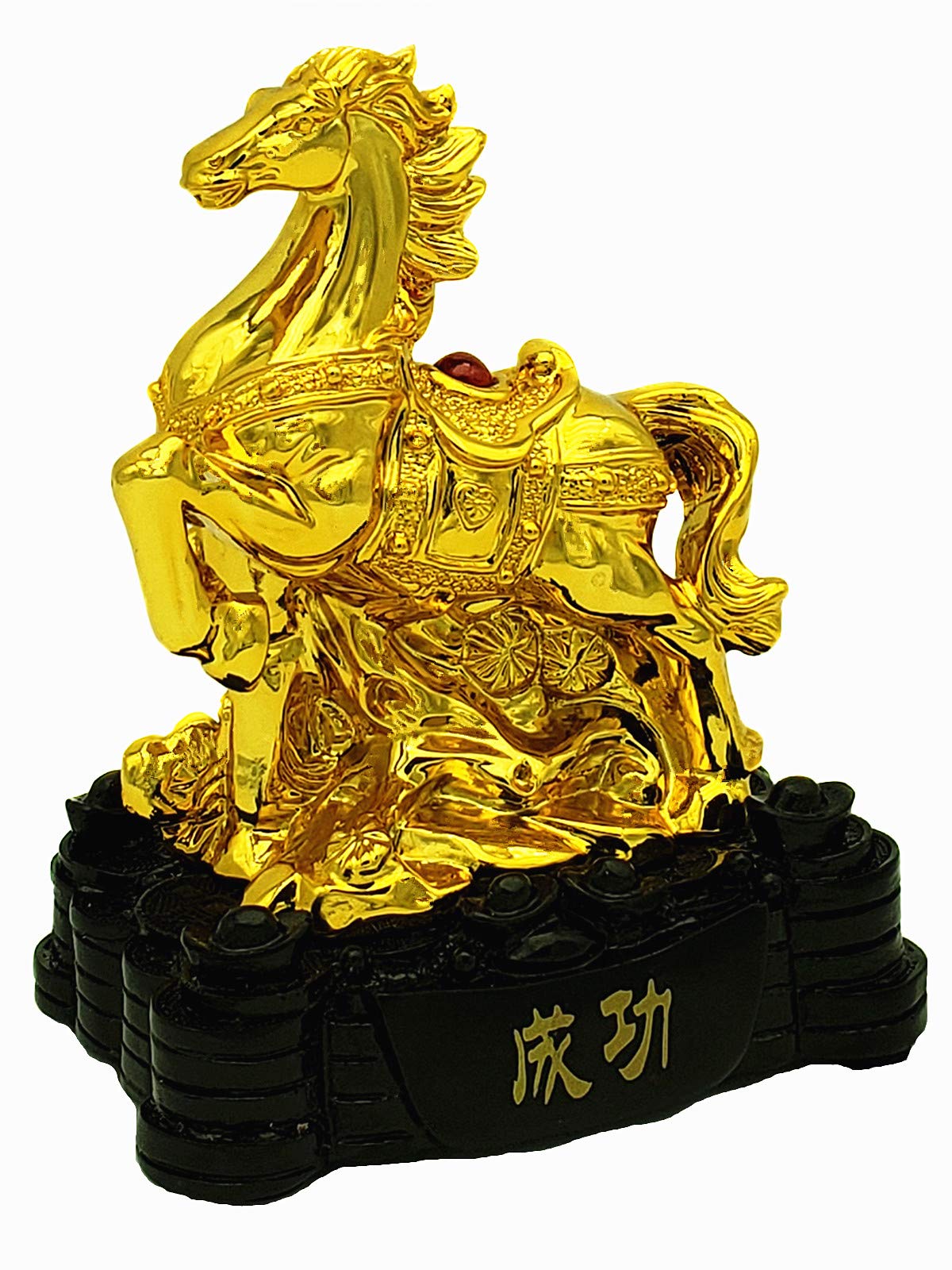 Betterdecor Feng Shui Gold Horse Statue Figurine Home Office Decoration for Good Luck (Horse)…