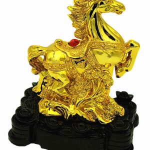 Betterdecor Feng Shui Gold Horse Statue Figurine Home Office Decoration for Good Luck (Horse)…