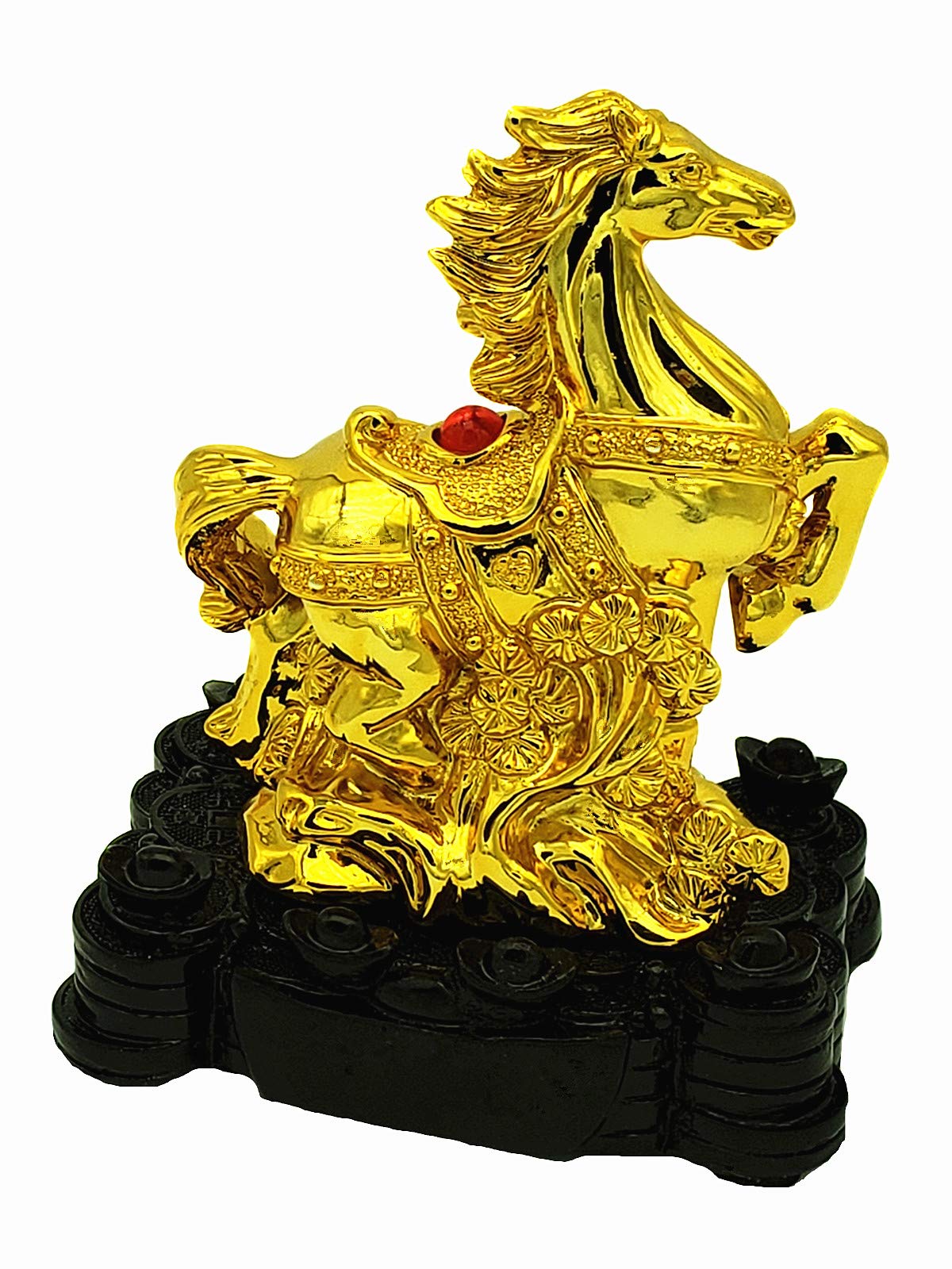 Betterdecor Feng Shui Gold Horse Statue Figurine Home Office Decoration for Good Luck (Horse)…