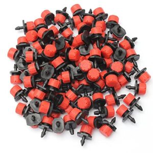 yardwe 100pcs adjustable irrigation drippers sprinklers 1/4 inch emitter dripper micro drip irrigation sprinklers for drip irrigation system parts garden watering