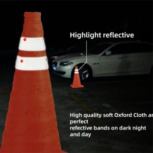 18 inch Collapsible Traffic Cones/Traffic Cone Sign/Multi Purpose Pop up Reflective Safety Cone,Orang - 1PC