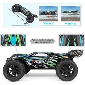 HAIBOXING RC Cars Hailstorm, 36+KM/H High Speed 4WD 1:18 Scale Waterproof Truggy Remote Control Off Road Monster Truck with Two Rechargeable Batteries, All Terrain Toys for Kids and Adult