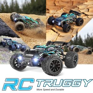 HAIBOXING RC Cars Hailstorm, 36+KM/H High Speed 4WD 1:18 Scale Waterproof Truggy Remote Control Off Road Monster Truck with Two Rechargeable Batteries, All Terrain Toys for Kids and Adult