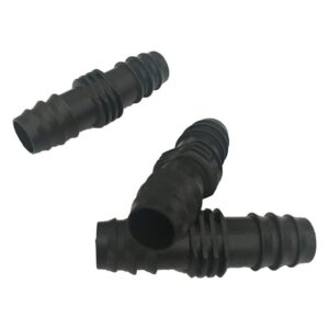 20 Piece Automatic Drip Irrigation Fittings Kit for 1/2" Tubing Connector Barbed Connectors for and Compatible Drip or Sprinkler System Parts (Black)