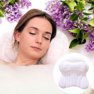 bath pillow - bath pillows for tub neck & back support, luxury bathtub pillows for head & neck, soaking, bubble bath & spa, bathtub accessories for women - gifts for women,wife,girlfriend,best friend