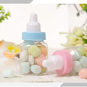 3.5 Inches Baby Bottle Shower Favor,Mini Plastic Candy Bottle,Baby Shower Supplies Boy Girl Newborn Baby Baptism Birthday Party Deco (2 Dozens, Pink)