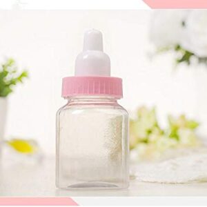 3.5 Inches Baby Bottle Shower Favor,Mini Plastic Candy Bottle,Baby Shower Supplies Boy Girl Newborn Baby Baptism Birthday Party Deco (2 Dozens, Pink)