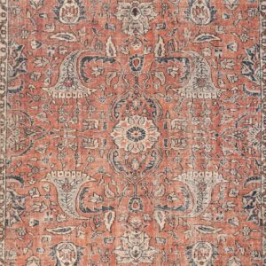 nuLOOM Sariyah Printed Floral Machine Washable Area Rug, 5x8, Rust