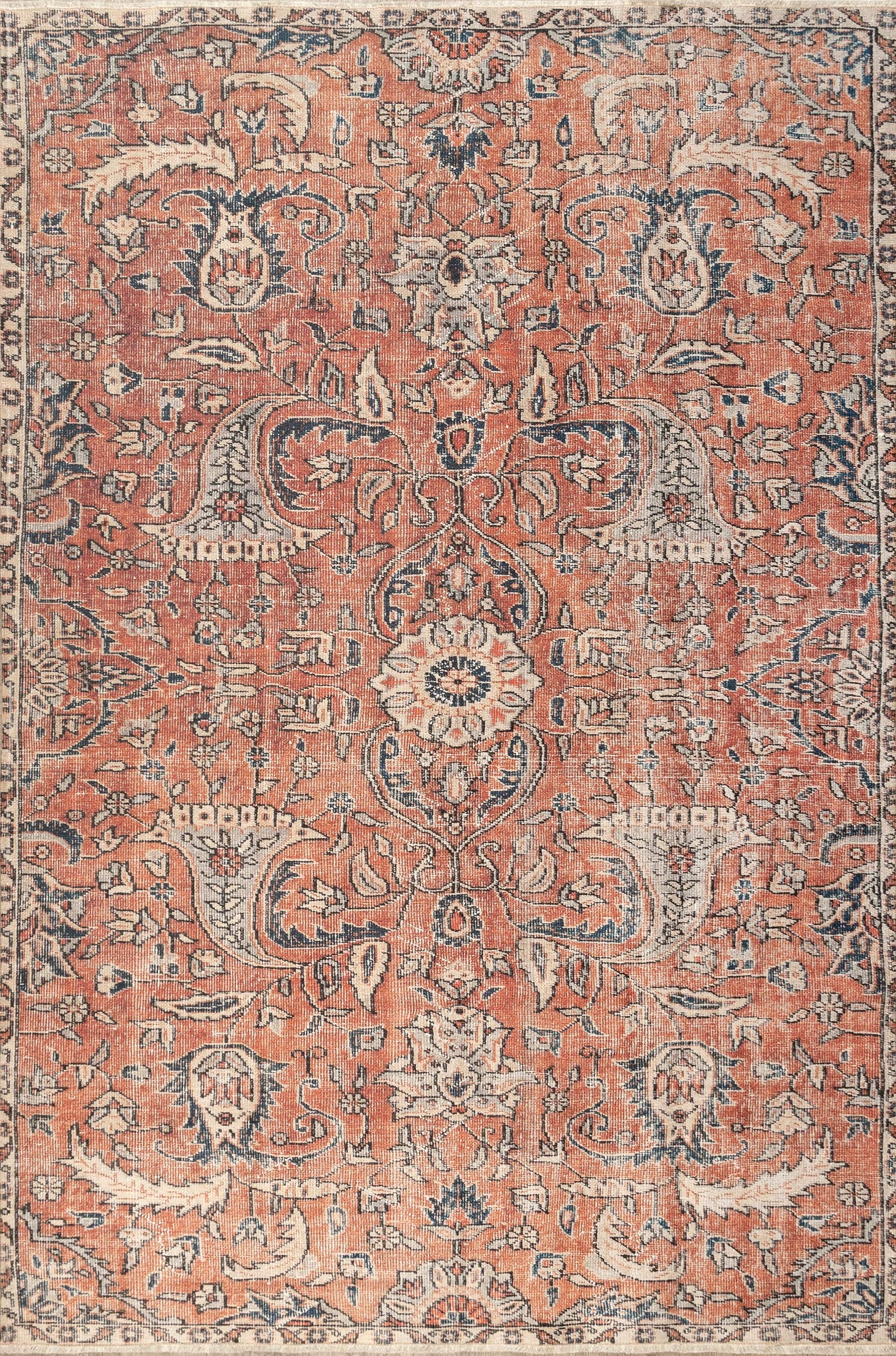 nuLOOM Sariyah Printed Floral Machine Washable Area Rug, 5x8, Rust