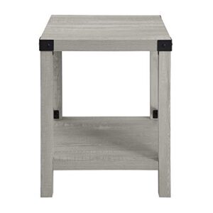 Walker Edison Sedalia Modern Farmhouse Metal X Side Table, 18 Inch, Stone Grey