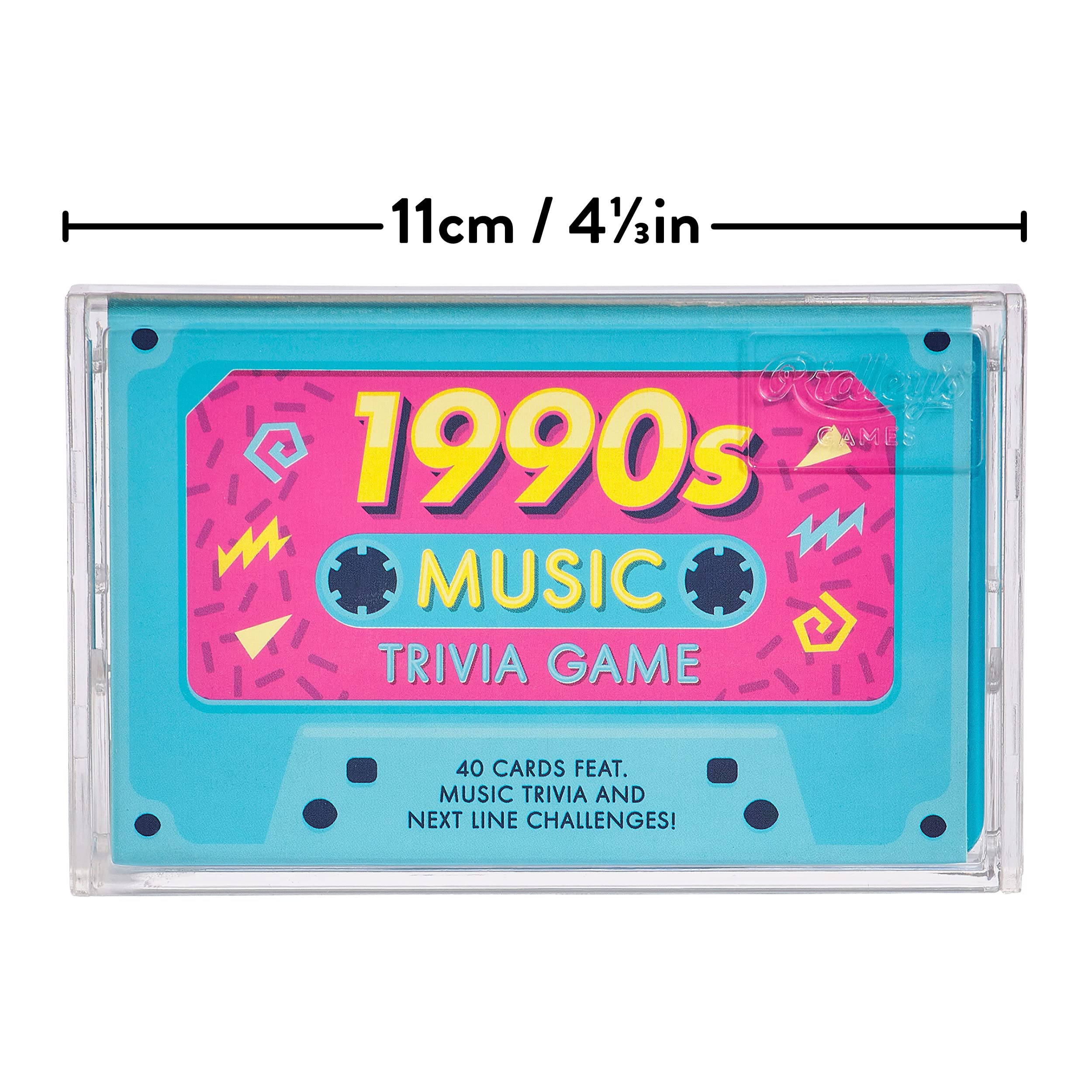 Ridley’s 1990s Music Trivia Card Game – Quiz Game for Adults and Kids – 2+ Players – Includes 40 Cards with Unique Questions – Fun Family Game – Makes a Great Gift