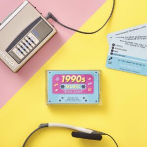 Ridley’s 1990s Music Trivia Card Game – Quiz Game for Adults and Kids – 2+ Players – Includes 40 Cards with Unique Questions – Fun Family Game – Makes a Great Gift