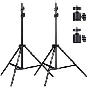 K&F Concept Aluminum Light Stands for Photography, 78.8'' Adjustable Lighting Tripod Stand for Reflectors, Softboxes, Photo Studio Speedlight, Ring Light, Umbrellas, Flash Stand, 2 Pack