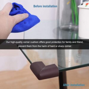 uxcell 4pcs Foam Furniture Desks Table Cover Pads Protectors Corner Cushions Bumper Guards Dark Brown