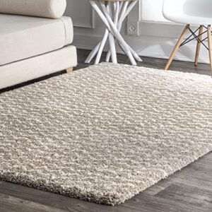 nuloom cuellar chevron shag area rug, 9x12, cream