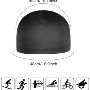 Boao 6 Pieces Skull Caps Helmet Liner Sweat Wicking Cap Running Hats Cycling Skull Caps for Men Women (Black, Grey, Blue, Large)