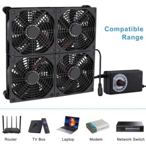 GDSTIME Rounter TV Box Cooling Fan with Speed Control, 182CFM Big Airflow Cooling for ASUS GT/RT-AC5300, Router TV Box Cooling Frame