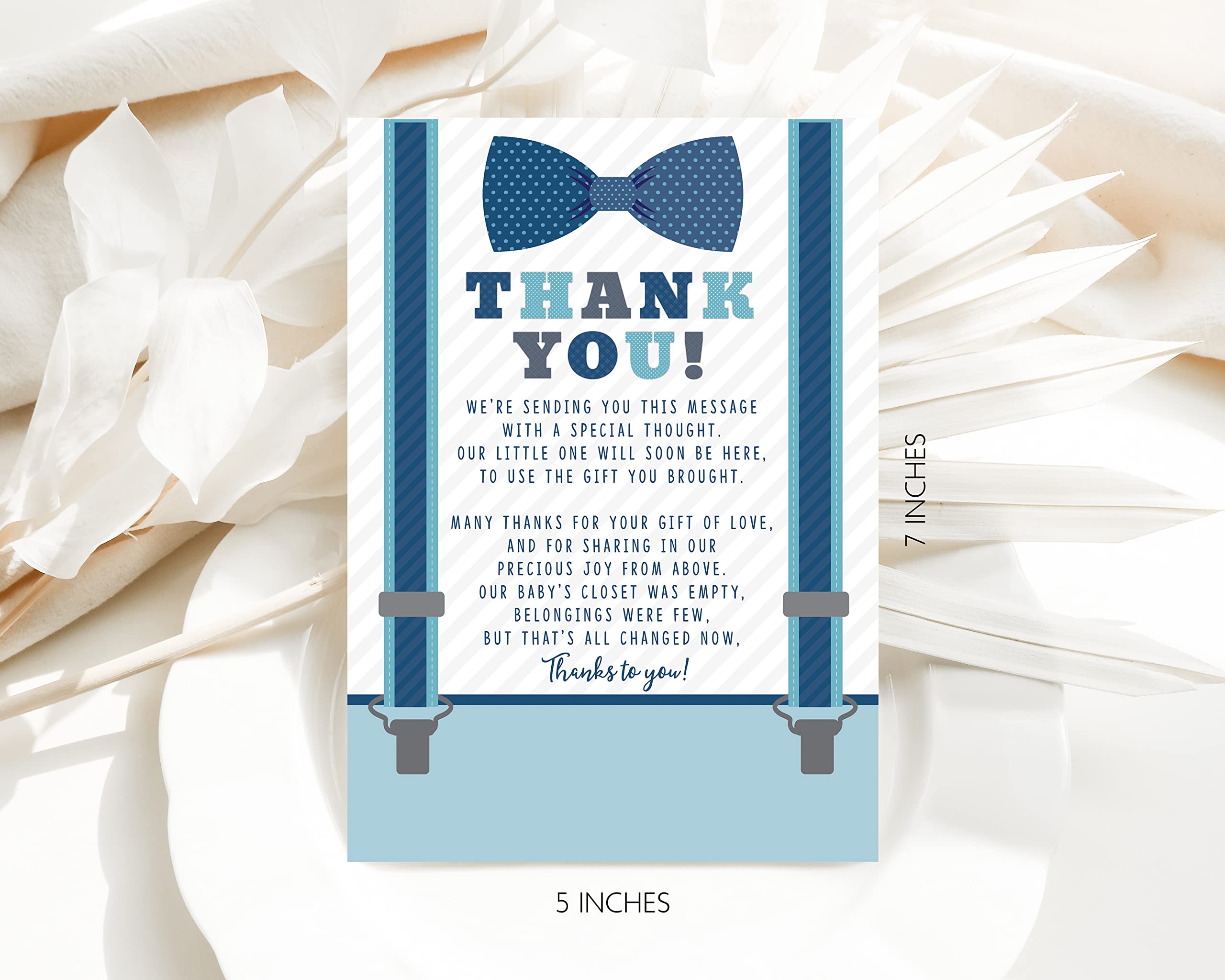 Your Main Event Prints Little Man Boy Baby Shower Thank You Cards Bow Tie and Mustaches 20 Count Including Envelopes