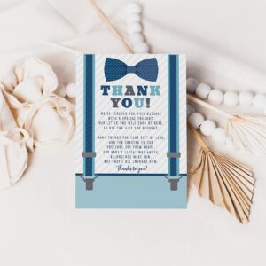 Your Main Event Prints Little Man Boy Baby Shower Thank You Cards Bow Tie and Mustaches 20 Count Including Envelopes