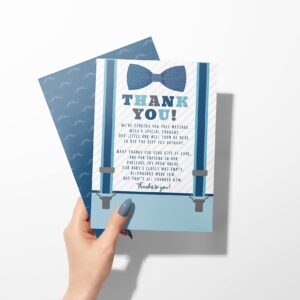 Your Main Event Prints Little Man Boy Baby Shower Thank You Cards Bow Tie and Mustaches 20 Count Including Envelopes