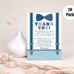 Your Main Event Prints Little Man Boy Baby Shower Thank You Cards Bow Tie and Mustaches 20 Count Including Envelopes