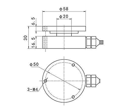 500kg Flat Membrane Box Load Cell Sensor Instantaneous Impact Force Measurement φ58