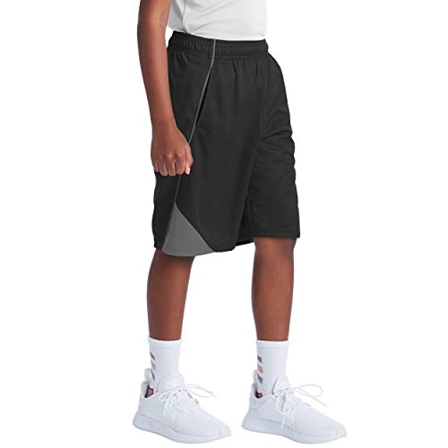 C9 Champion boys Color Block - 9" Inseam Shorts, Ebony/Hardware Gray, Large US