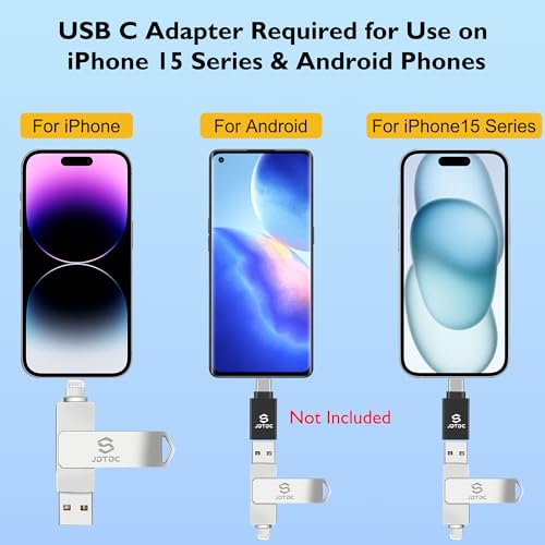 Apple MFi Certified 128GB iPhone Photo Stick iPhone Memory iPhone USB Storage for Photos Videos Contacts iPhone USB Flash Drive Memory for iPad External iPhone Storage iPhone Thumb Drive for iPad