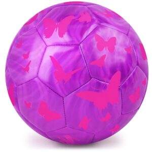 pp picador kids soccer ball, sparkling soccer ball birthday toys ball for kids, toddlers, children, boys, girls, school, kindergarten, student, baby (purple)