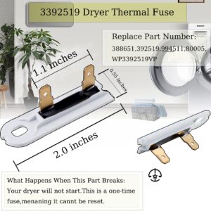 8544771 Dryer Heating Element, 279816 Thermostat Cut Off,279973 3392519 Dryer Thermal Fuse Compatible with maytag, kenmore,kitchen,whirlpool and More