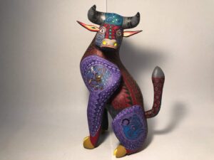 el toro rojo handcrafted oaxacan alebrije, wood carving