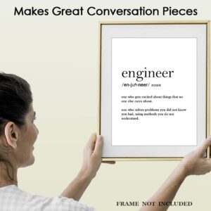 Engineer Funny Definition: 8x10 Unframed Chic, Boho & Modern Typography Wall Art Poster Print for Office, Classroom, Dorm & Bedroom Decor - Creative Idea for Engineers & Engineering Students