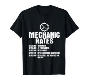 mechanic funny - mechanic rates t-shirt